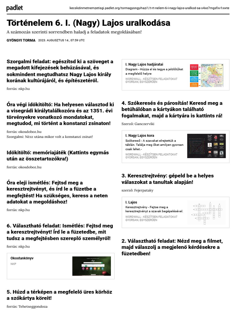 Padlet-Nagy Lajos Uralkodása | PDF