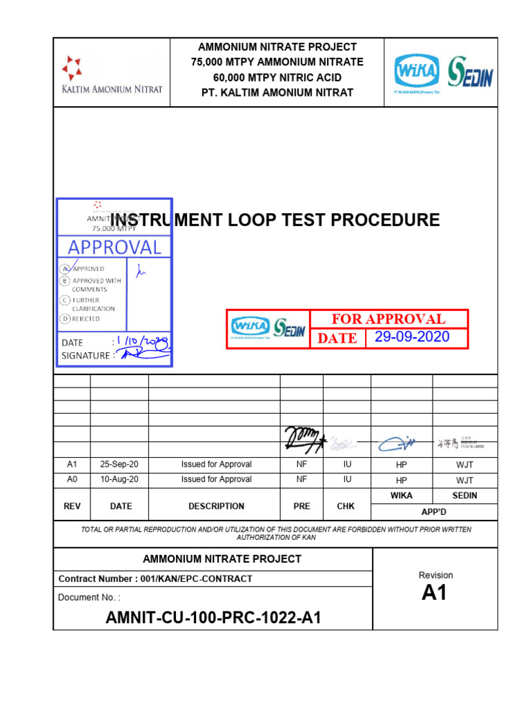 AMNIT-CU-100-PRC-1022-A1 - Instrument Loop Test Procedure 0210 | PDF ...