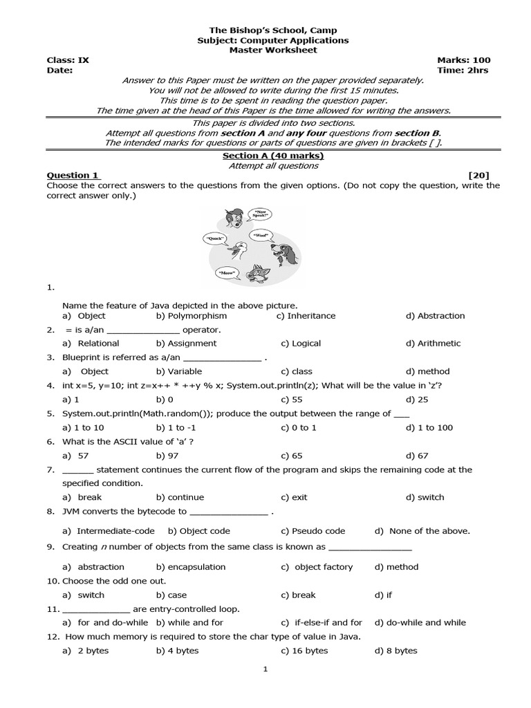 19022024024645class 9 Computer Applications Master Worksheet 2024 | PDF | Integer (Computer ...