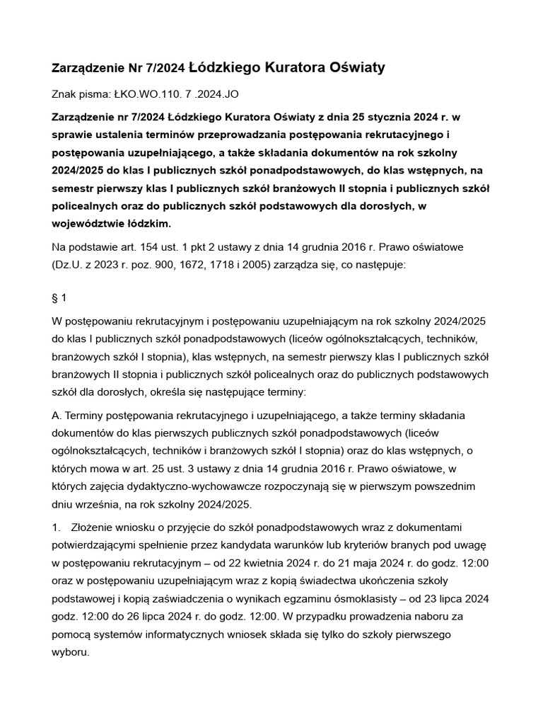 Nabor Terminy 2024 Arial | PDF