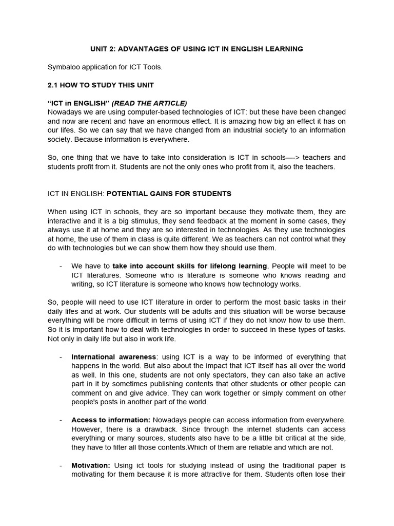 Unit 2 And Unit 3 Pdf Educational Technology Internet