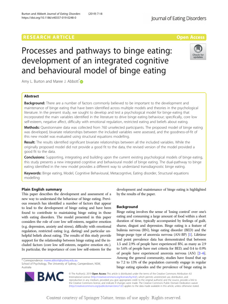 Processes and Pathways to Binge Eating Development | PDF | Eating ...