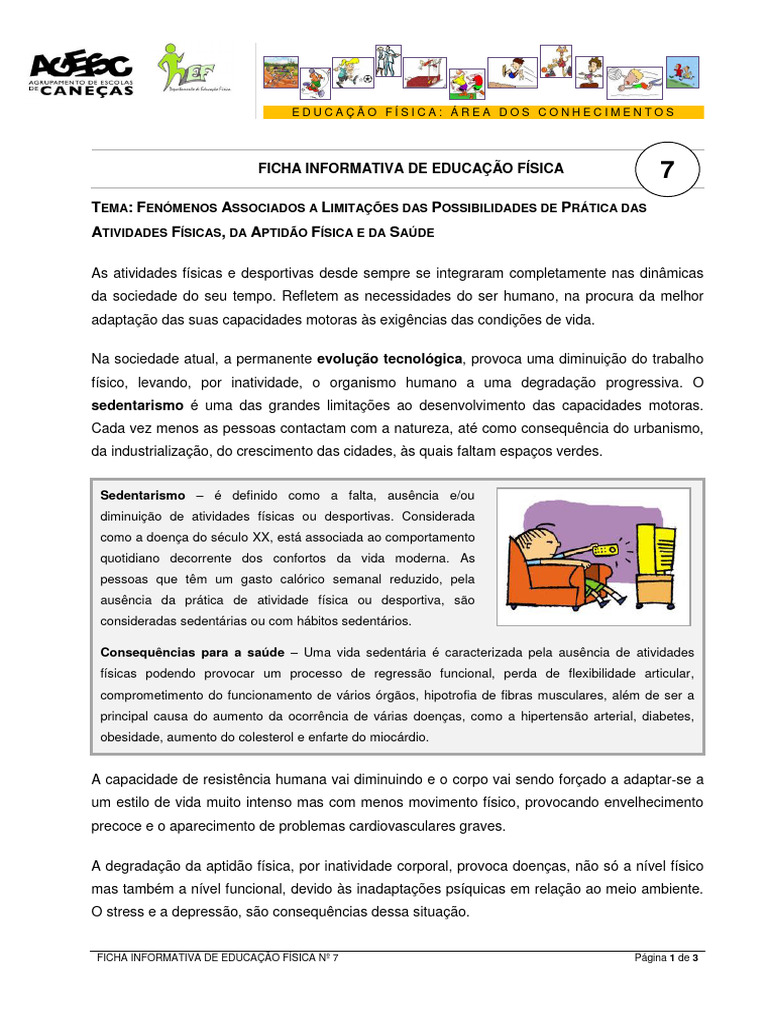 Ficha7 Limitacoes Pratica AF | PDF | Estilo de vida sedentário