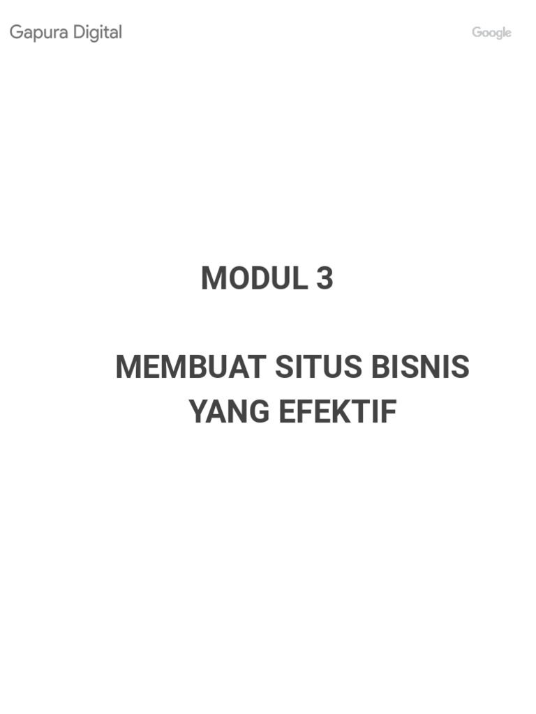 3.Hands Out Modul 3 - Membuat Situs Bisnis yang Efektif - Gapura Digital - v3 - Google Docs | PDF