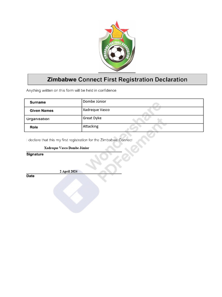 First Registration Declaration Form | PDF
