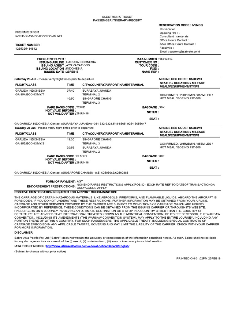 Ivjncq - Santoso Jonathan Halim MR | PDF | Airlines | Aviation