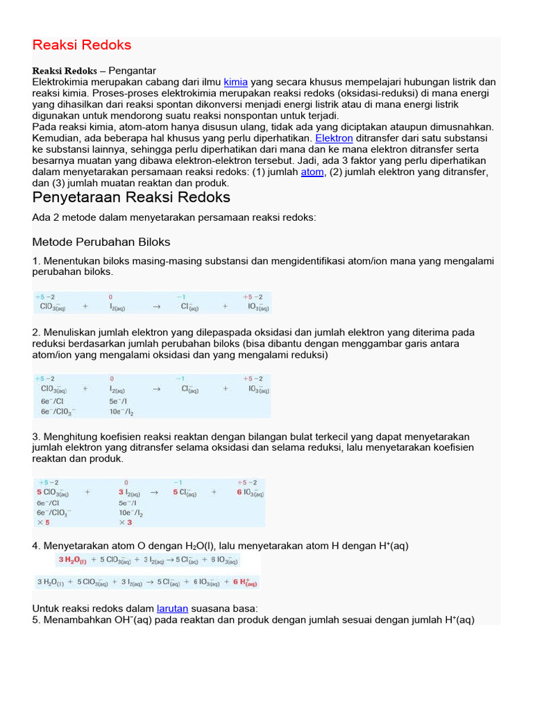 Reaksi Redoks | PDF