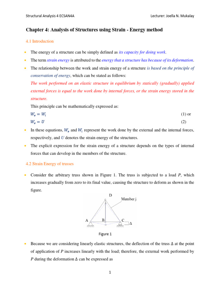 Chapter 4_ Analysis of Structures using Strain_Energy method | PDF | Deformation (Engineering ...