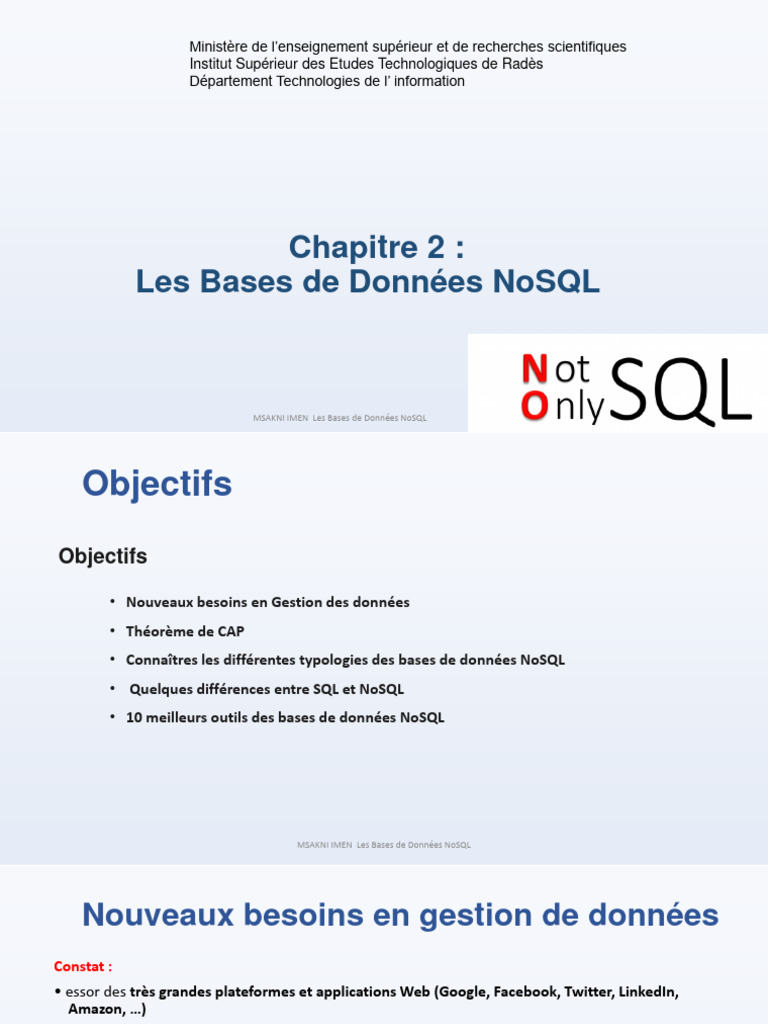 Chapitre 2 Les Bases de Données NoSQL | PDF | NoSQL | Bases de données