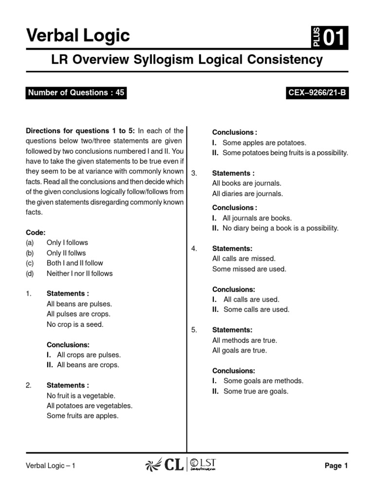 7227 Syllogism-Lst21 | PDF | Logic | Reason