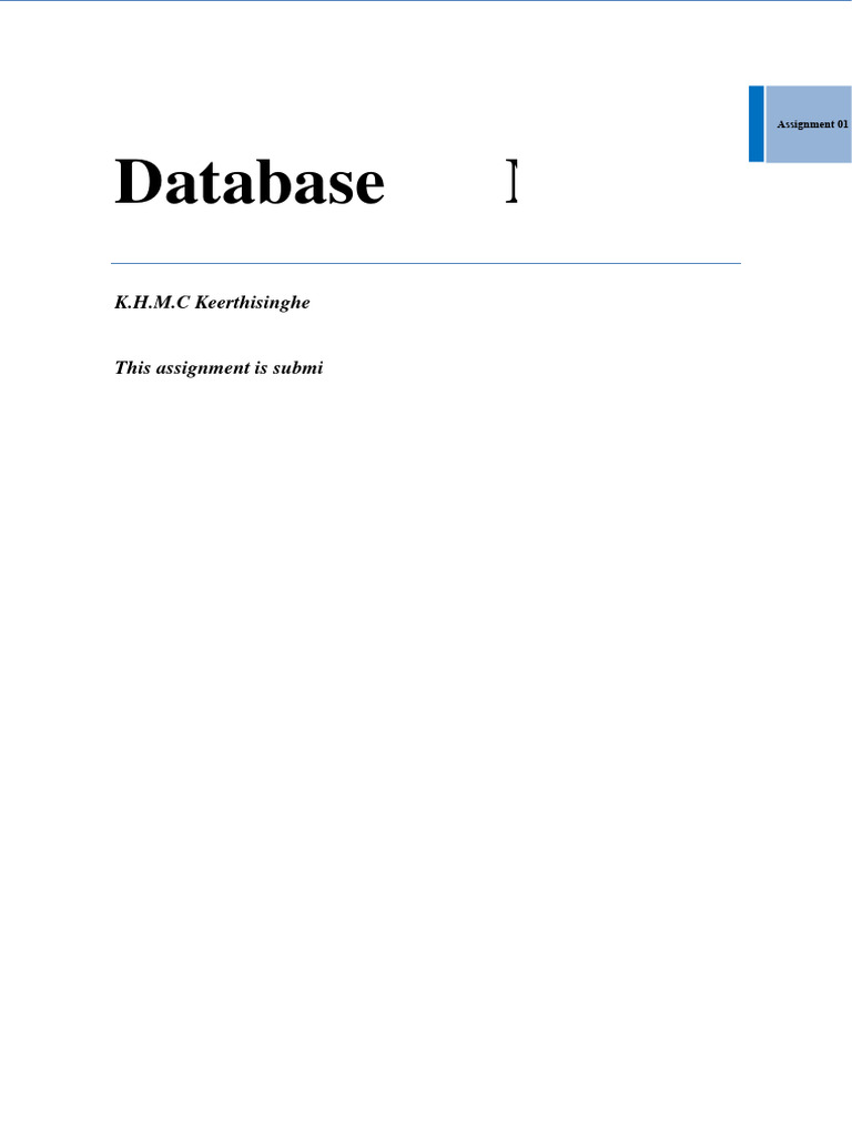 K.H.M.C.Keerthisinghe (DBMS) | PDF | Sql | Relational Model