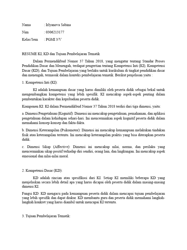 Resume Tematik Irlyanova Sabina | PDF | Karier & Perkembangan | Seni