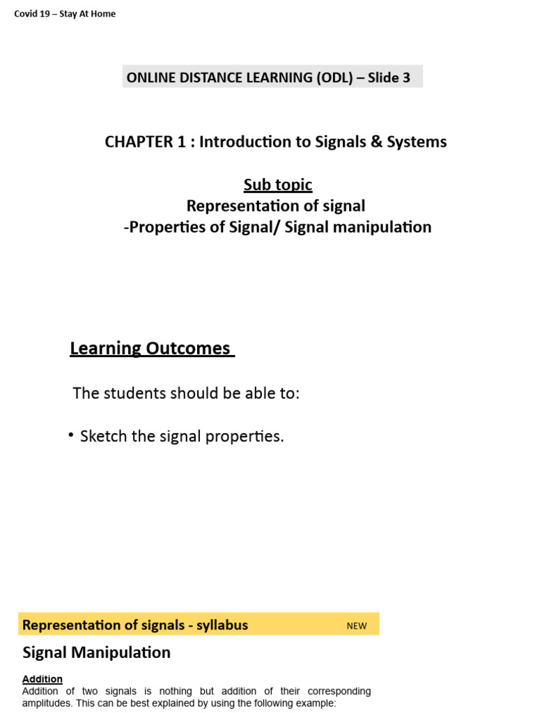 5 - Week3 - ODL 1 - Chapter 1 - Property of Signal | PDF