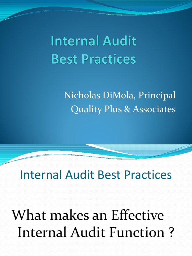 Internal Audit Best Practices | PDF | Internal Audit | Audit