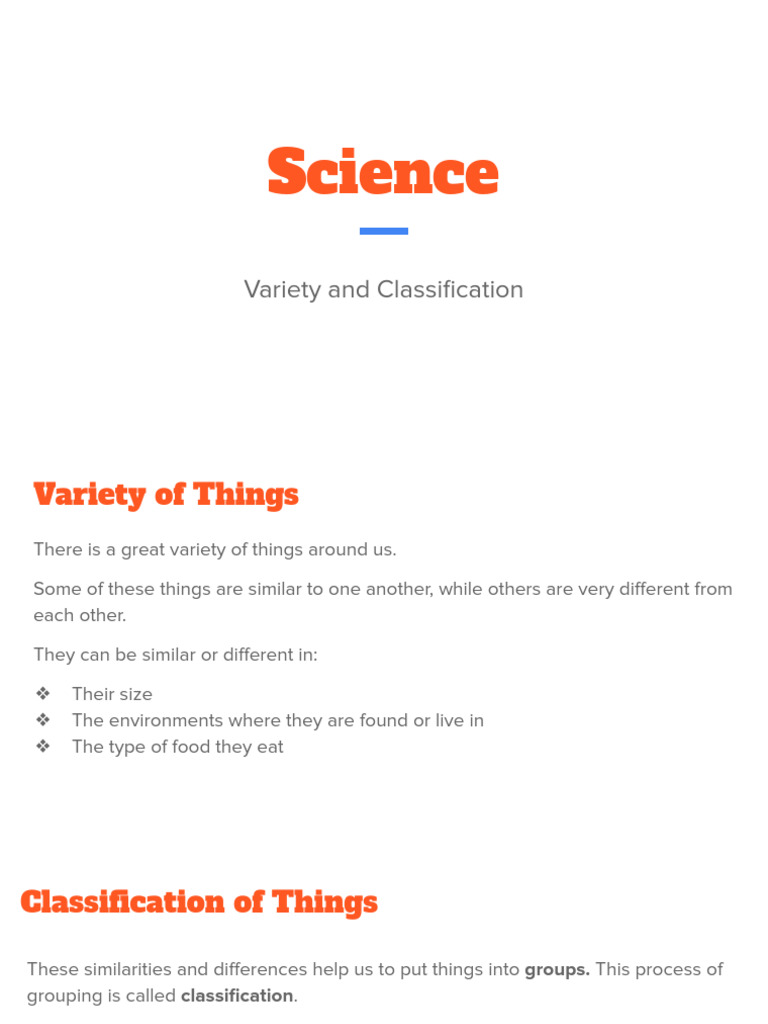 Science Variety And Classification Pdf Plants Adaptation