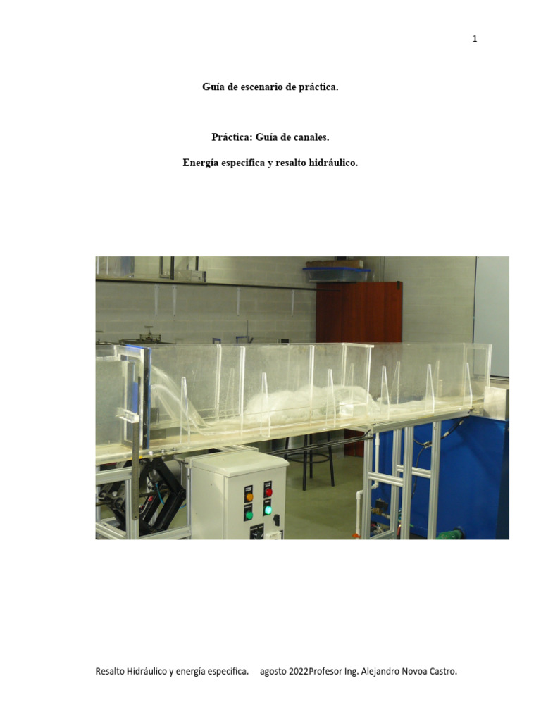 Energia Especifica y Resalto Hidraulico | PDF | Canal | Hidráulica
