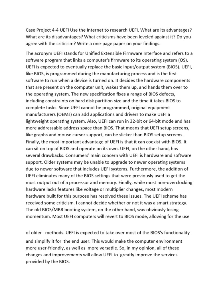 Case Project 4-4 | PDF | Bios | Operating System