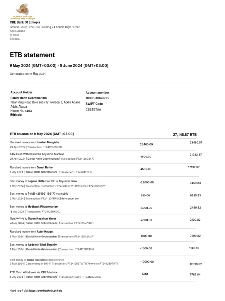 CBE Adress | PDF | Service Industries | Money