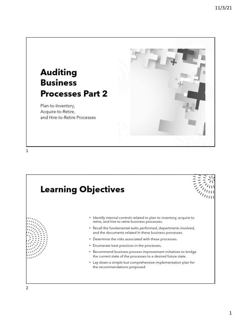 Auditing Business Process Part 2 Slides. | PDF | Inventory | Banks