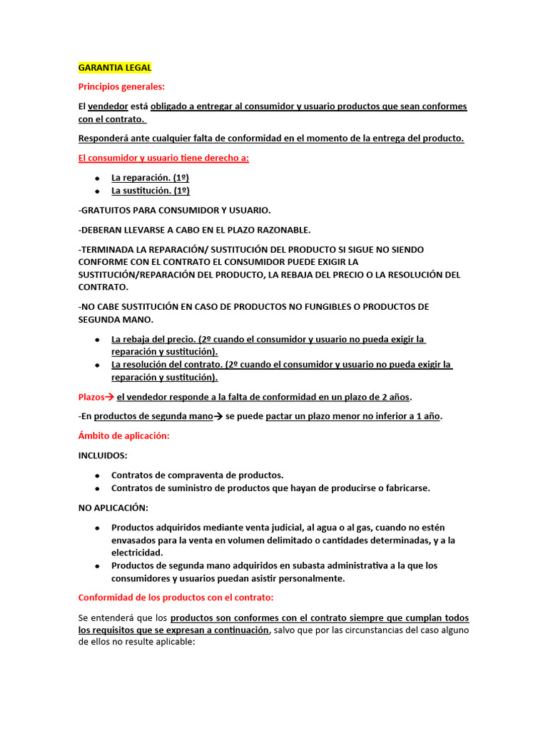 GARANTIA LEGAL | PDF | Los consumidores