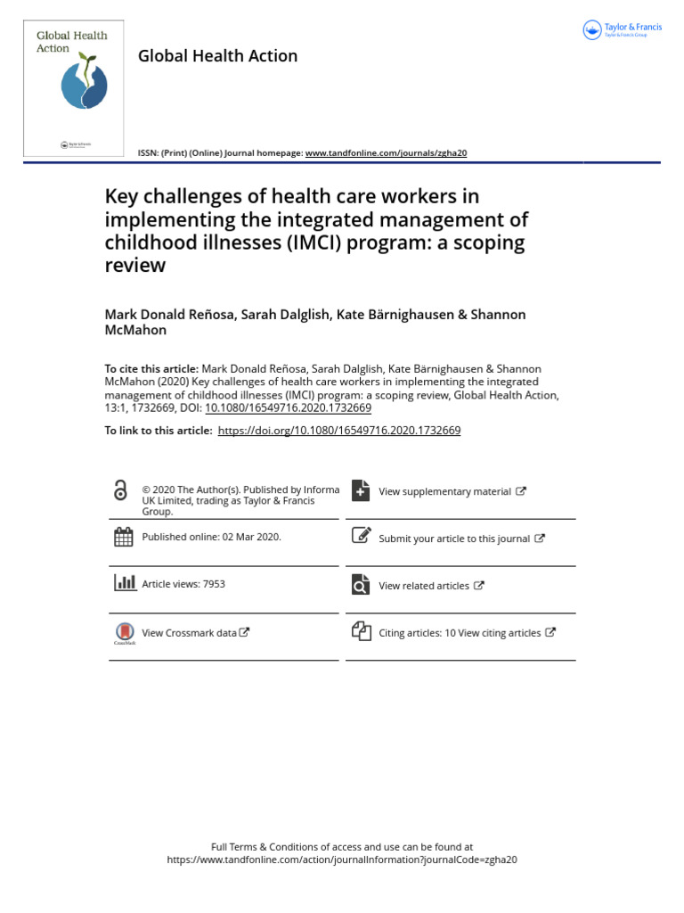 Key Challenges of Health Care Workers in Implementing The Integrated ...