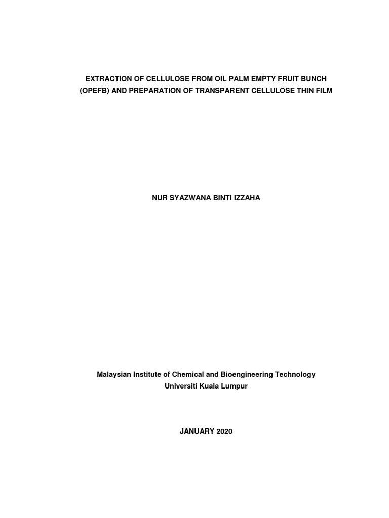 FYP 2 Proposal - Updated | PDF | Cellulose | Nanocomposite