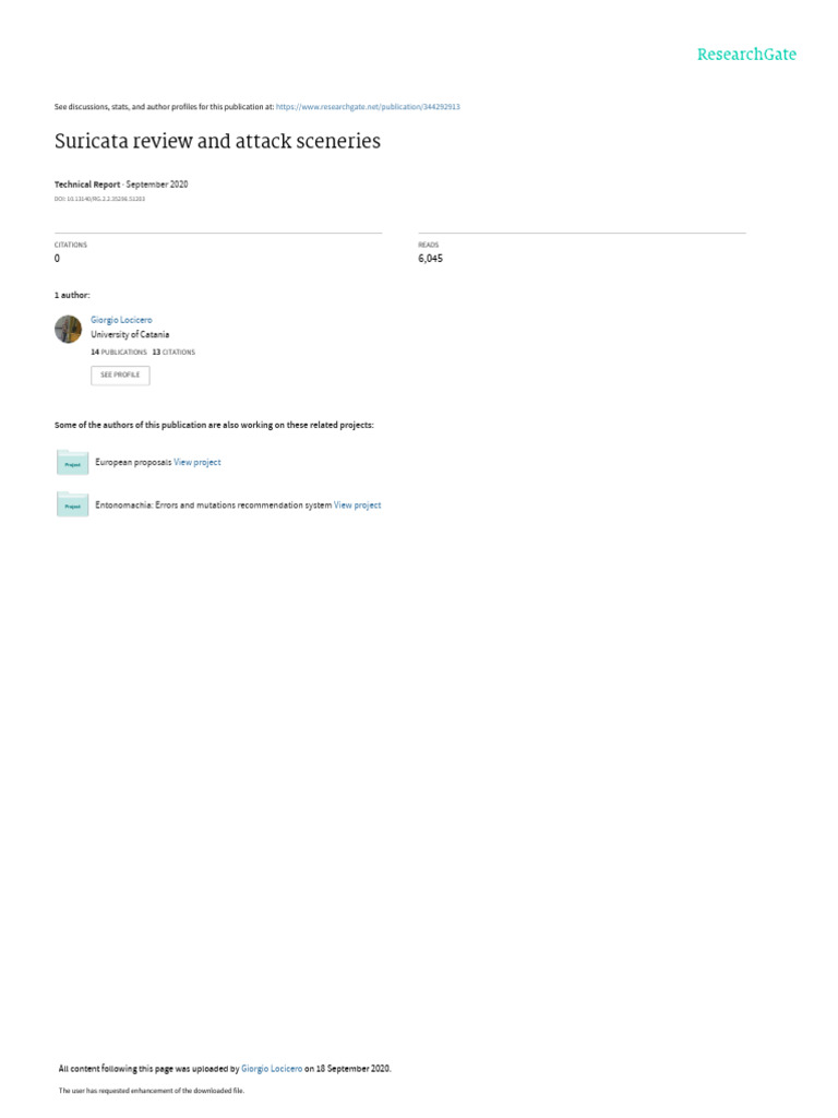 Suricata: Attack Scenarios & Defense Strategies | PDF | Transmission ...