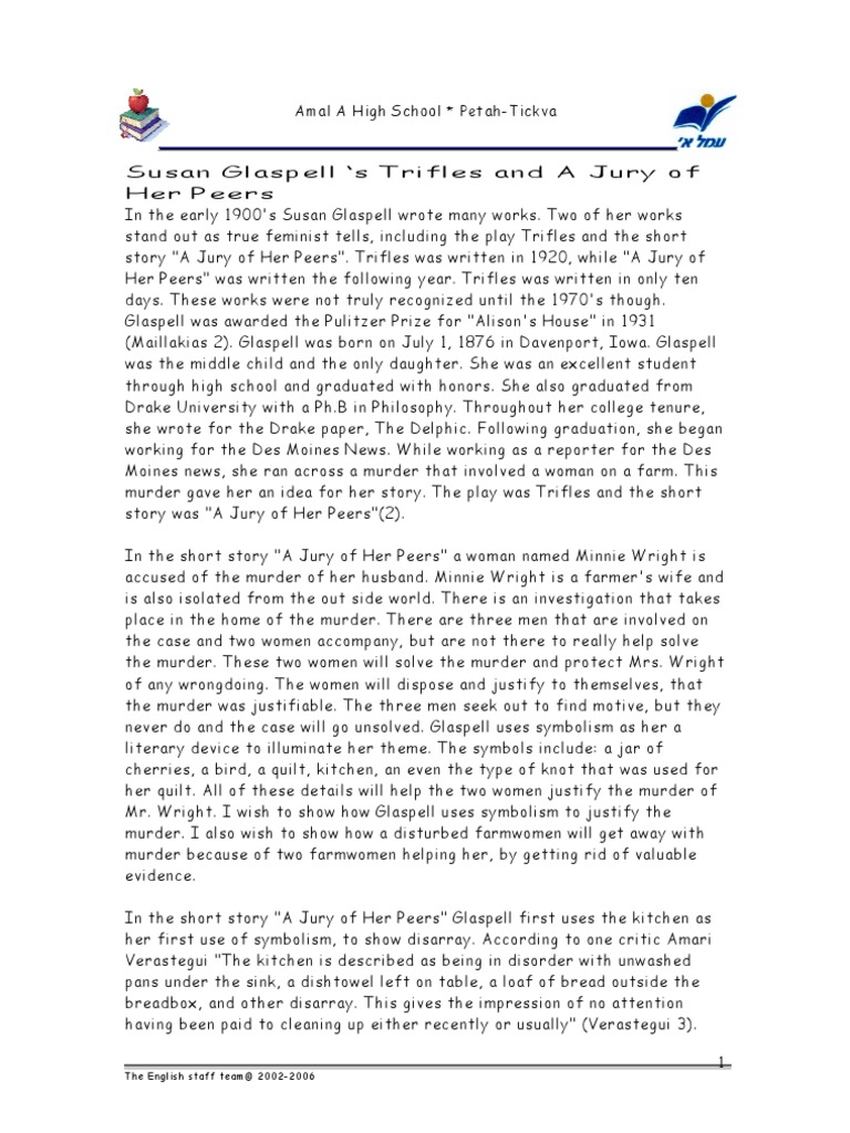 Trifles and A Jury of Her Peers | PDF