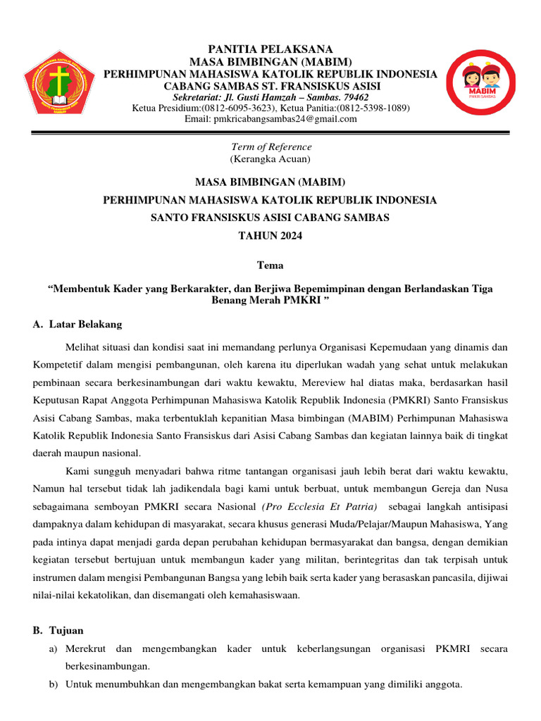 MABIM PMKRI Cabang Sambas 2024 | PDF