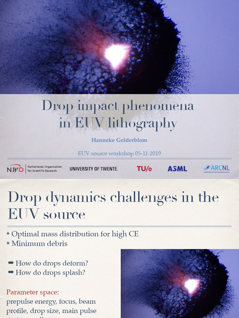 Drop Impact Dynamics in EUV Lithography | PDF | Laser | Materials Science