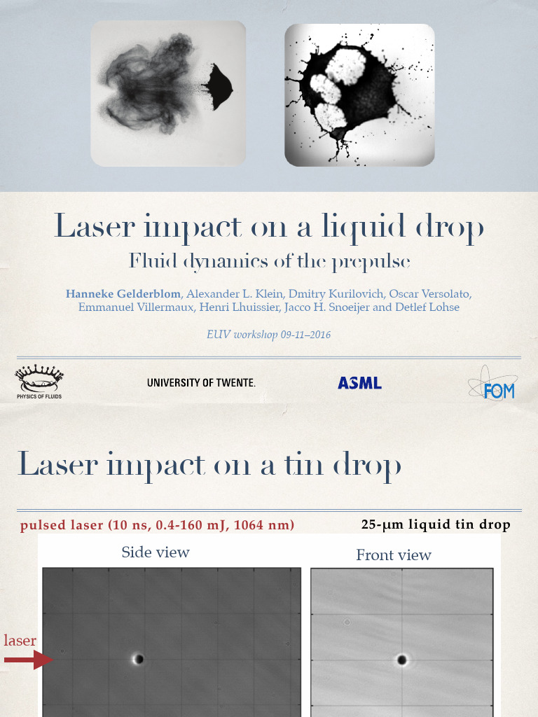 Fluid Dynamics of Laser-Impacted Drops | PDF | Laser | Liquids