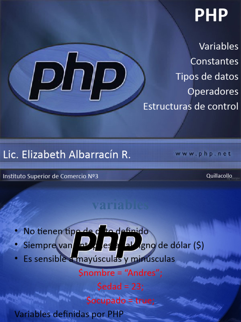 3.-Tipos Datos PHP | PDF | Variable (informática) | Tipo de datos 3.-Tipos Datos PHP | PDF | Variable (informática) | Tipo de datos