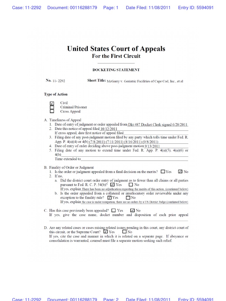 Unquestionable Corruption submitted to Court of Appeals of the First ...