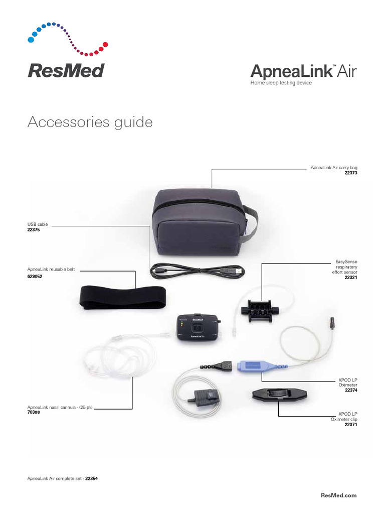 1017007r2 Apnealink-Air Accessory-Guide Apac Eng | PDF