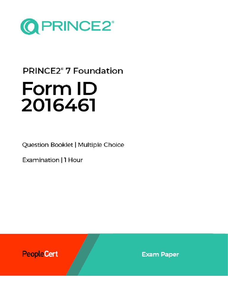 A4 - Prinec2 F Questions - Booklet 2 | PDF | Risk | Project Management