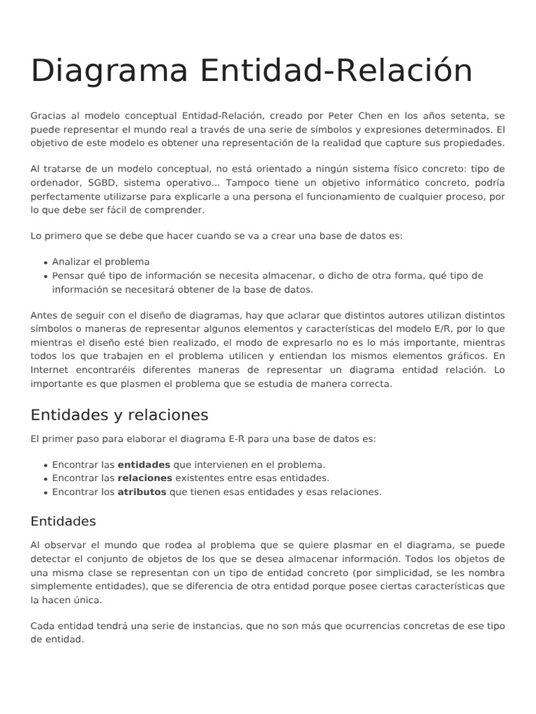 Diagrama Entidad Relacion | PDF | Métodos y materiales de enseñanza