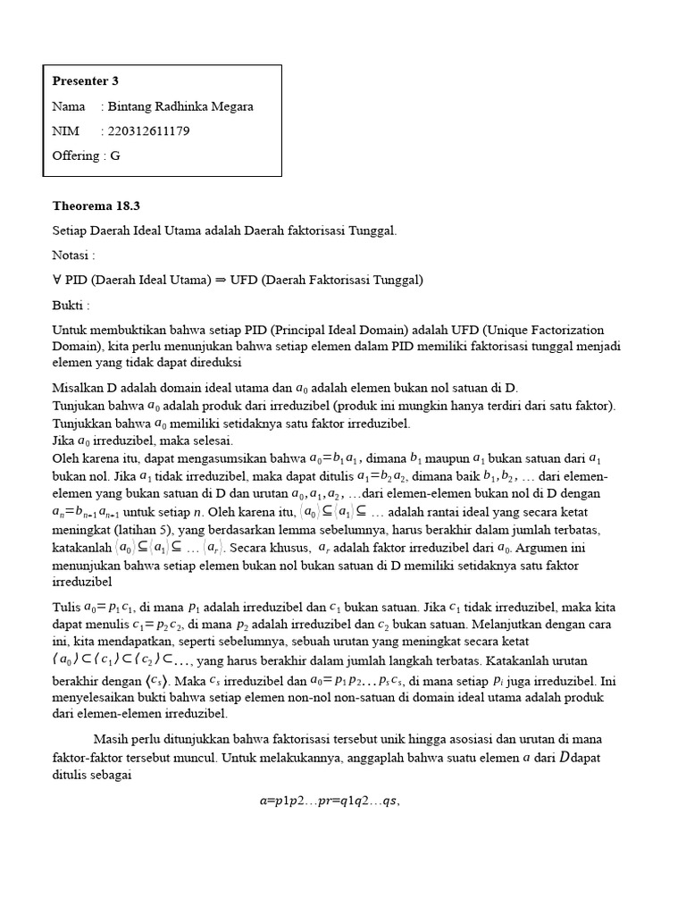 Theorema 18 | PDF | Metode & Bahan Ajar