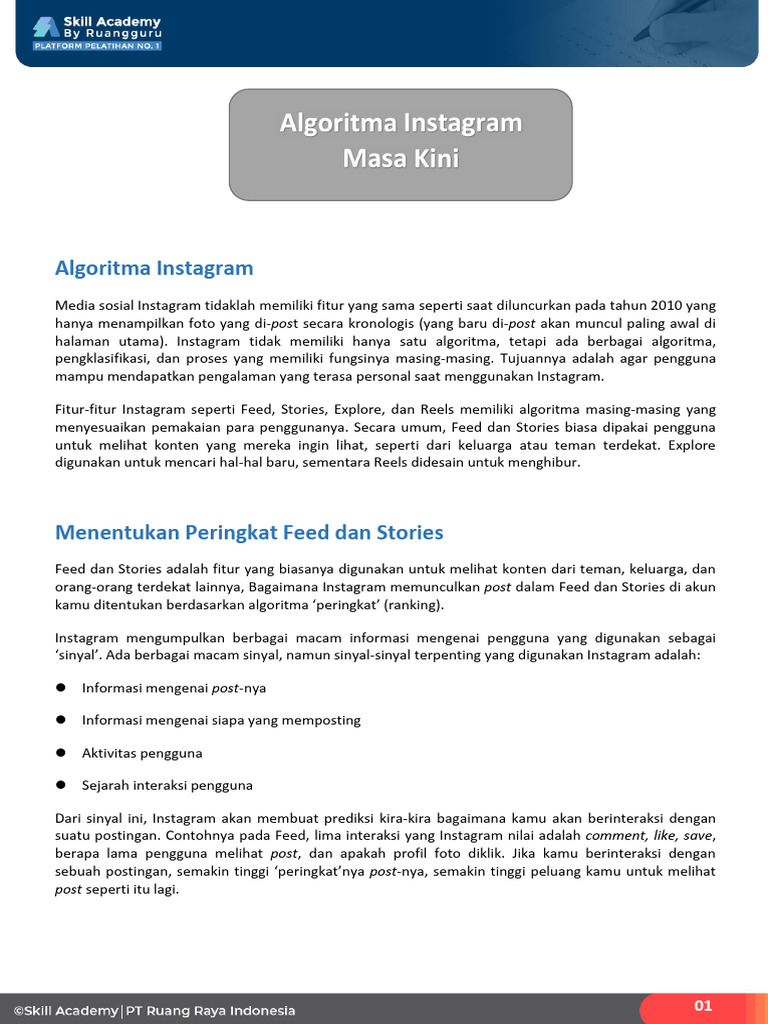 Cara Kerja Algoritma Instagram | PDF