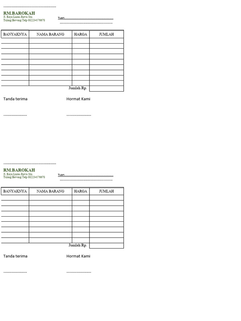 Nota RM Dan Hotel | PDF