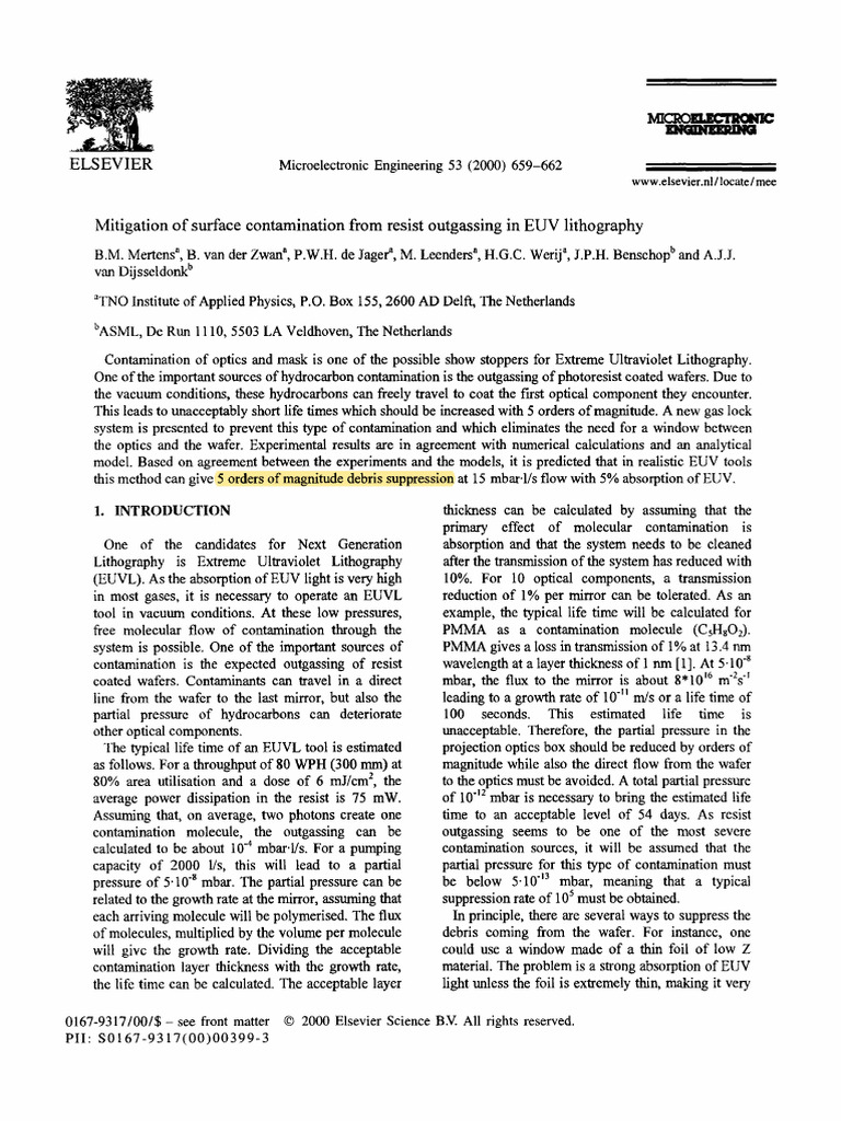 Mitigation Of Surface Contamination Pdf Gases Scientific Phenomena