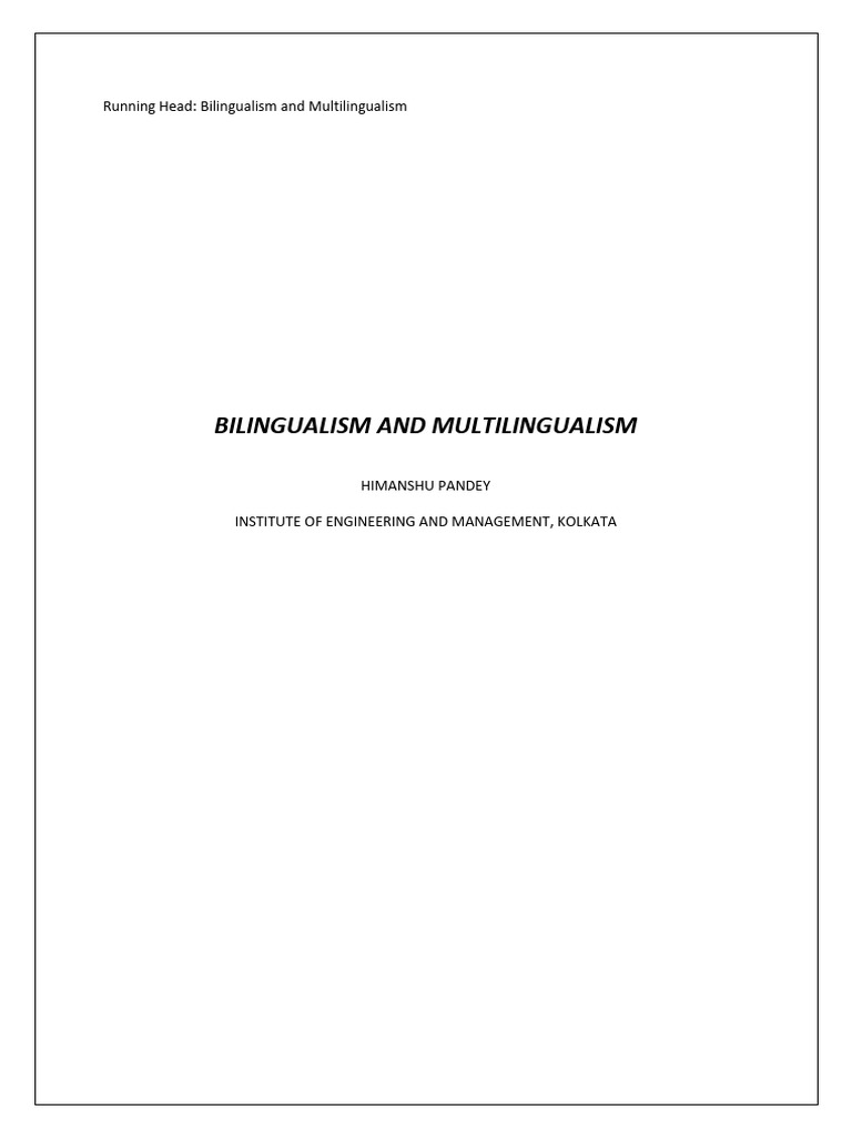 Bilingualism and Multilingualism | PDF | Multilingualism | Fluency