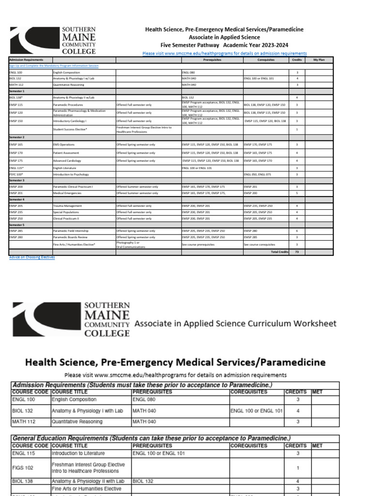 Paramedicine Admission Requirements 2023-2024 | PDF | Paramedic ...