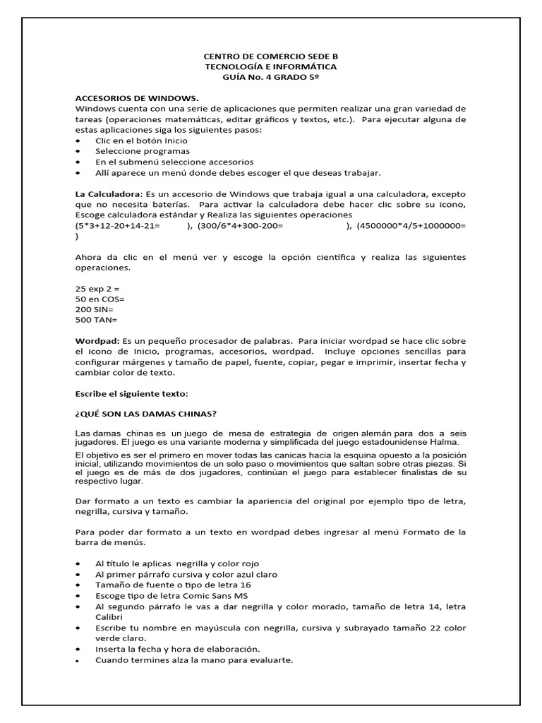 Guía 4 Wordpad | PDF | Menú (Computación) | Software