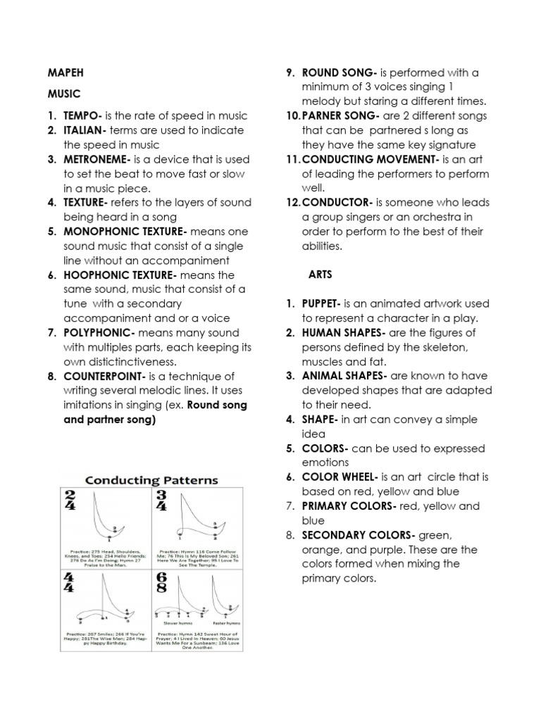 4th Quarter - MAPEH 3 REVIEWER | PDF | Flexibility (Anatomy) | Puppets