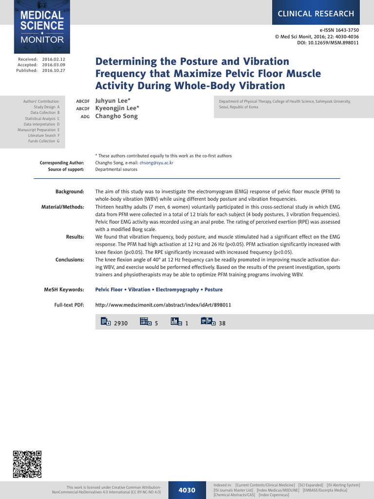 Determining The Posture and Vibration Frequency TH | PDF | Urinary ...