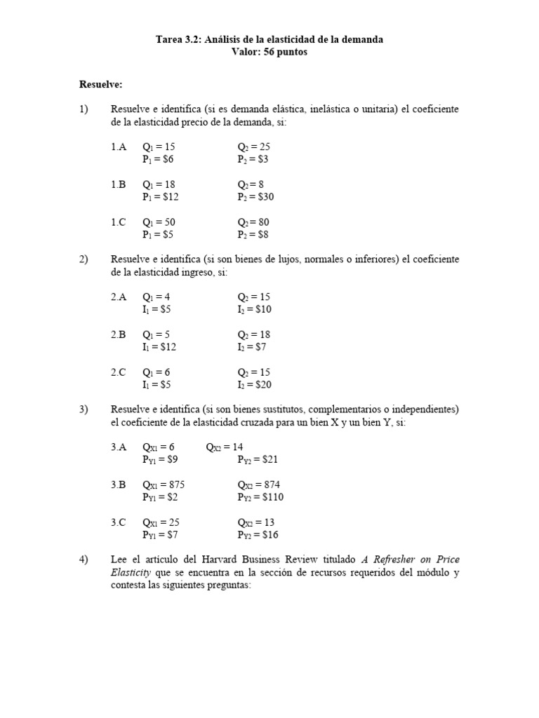 M3 Anejo Tarea 3-2 | PDF | Elasticidad (economía) | Economias