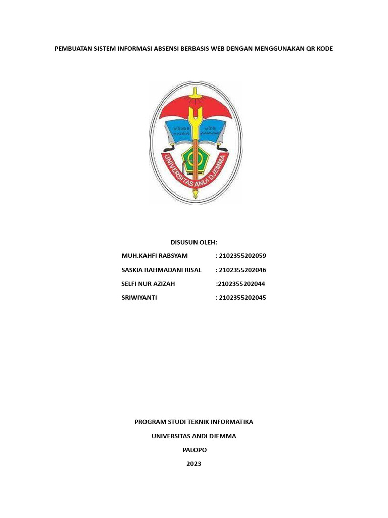 Pembuatan Sistem Informasi Absensi Berbasis Web Dengan Menggunakan QR ... Pembuatan Sistem Informasi Absensi Berbasis Web Dengan Menggunakan QR ...