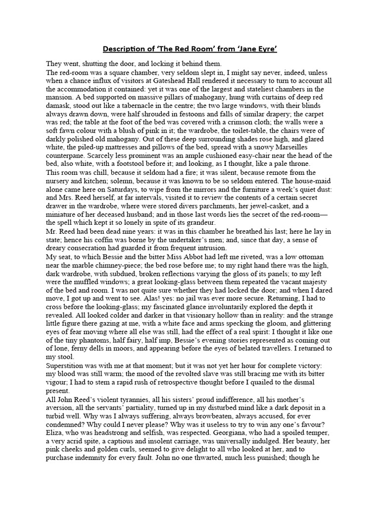 Jane Eyre Red Room | PDF | Bed