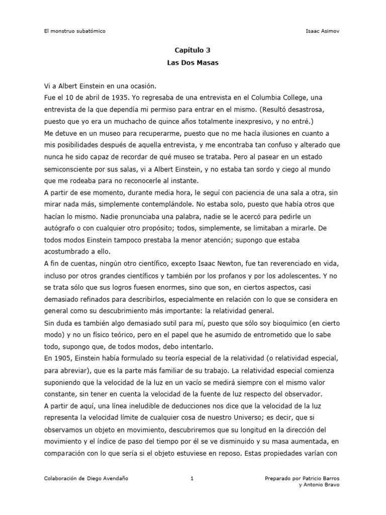 El Monstruo Subatómico-Cap.03 | PDF | Masa | Gravedad