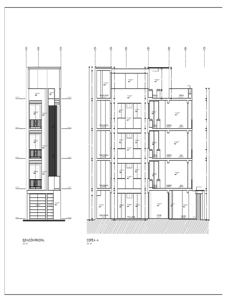 ARQUITECTURA SAUCES CORTE ELEVACION -Model | PDF